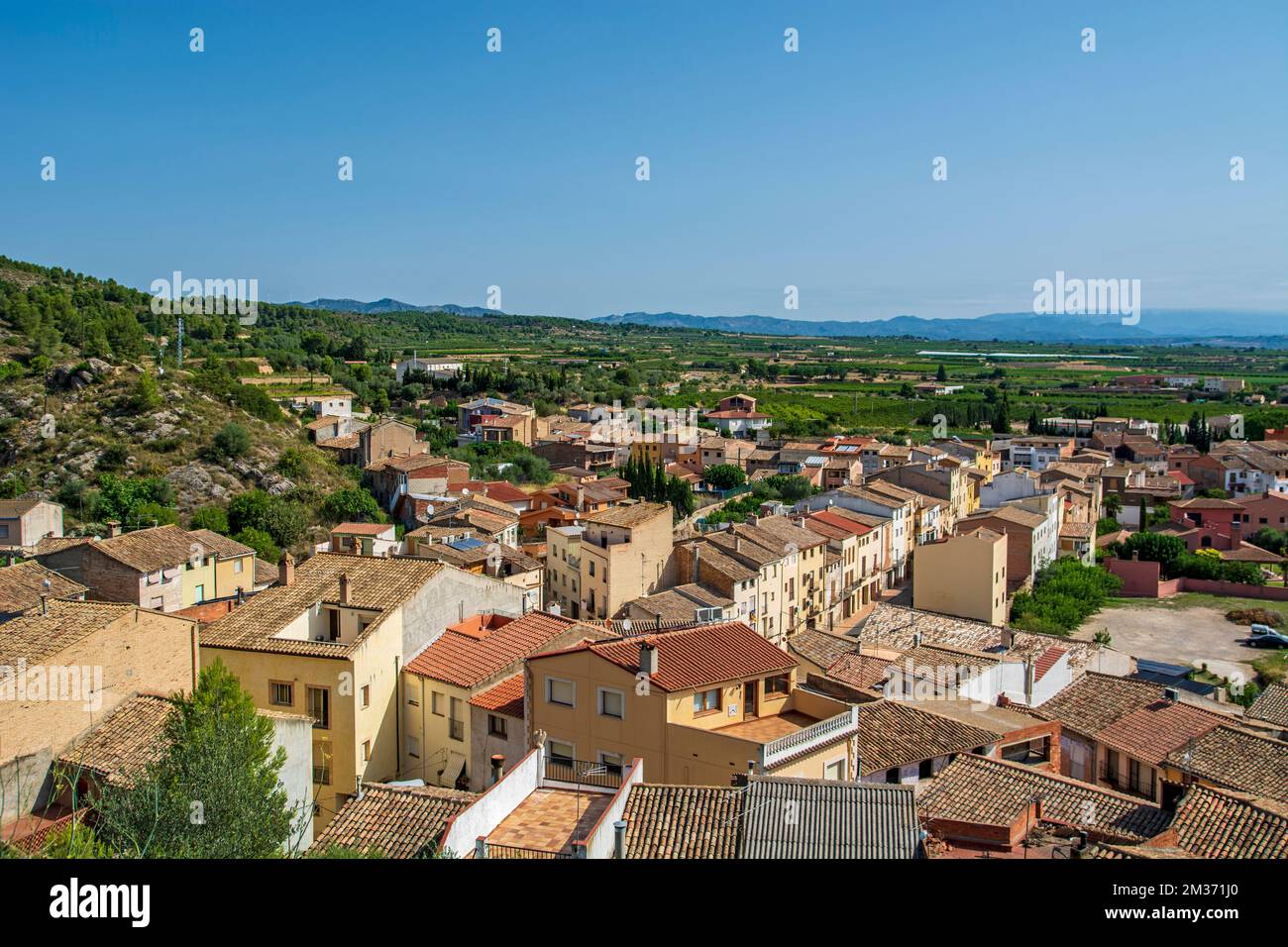 Village Miravet in Catalonia, Spain. site of the Miravet castle of ...