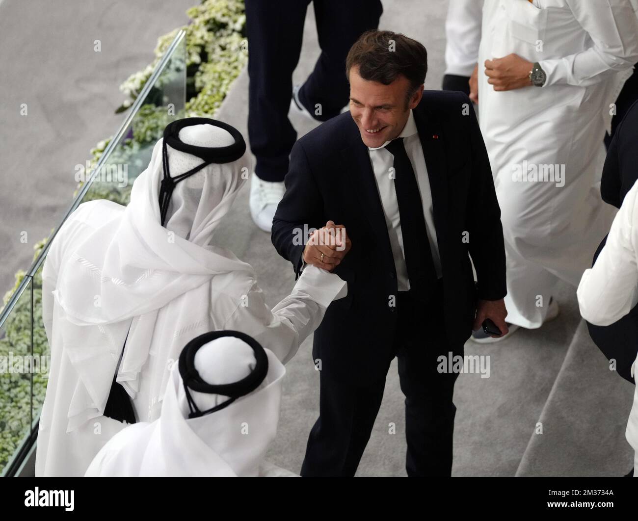 France President, Emmanuel Macron (right) during the FIFA World Cup ...
