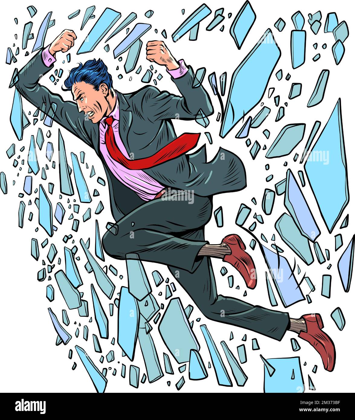 Man falling out window Cut Out Stock Images & Pictures - Alamy