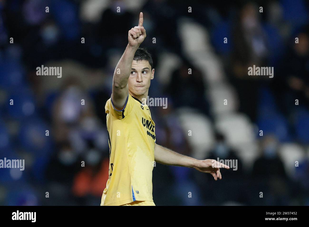 Club's Federico Ricca celebrates during a soccer game between Racing ...