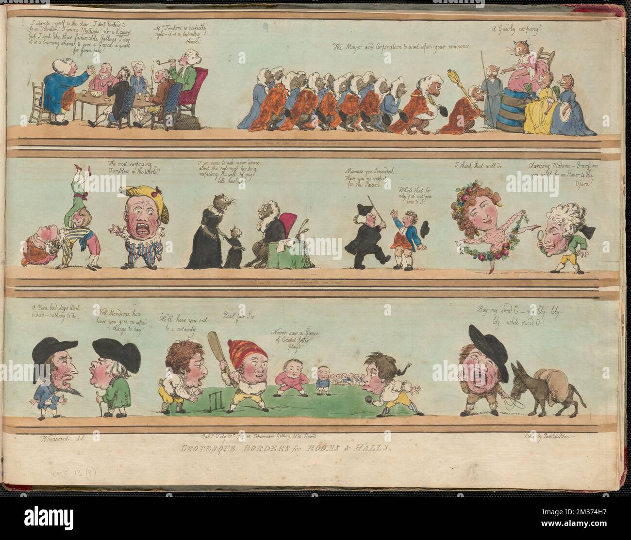 Grotesque borders for rooms & halls , Animals in human situations, Cats ...