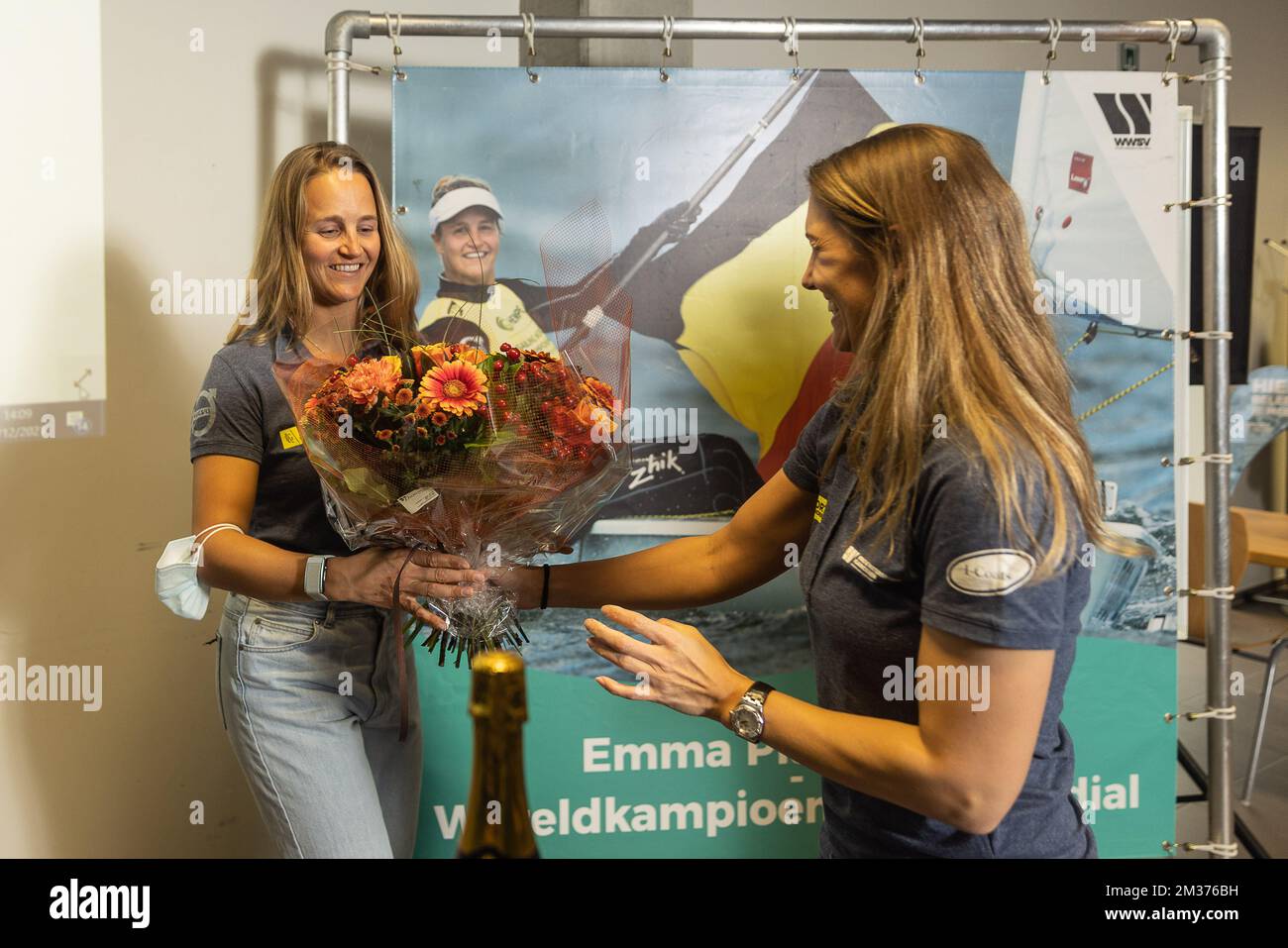 Belgian Sailor Emma Plasschaert and Former sailor Evi Van Acker ...