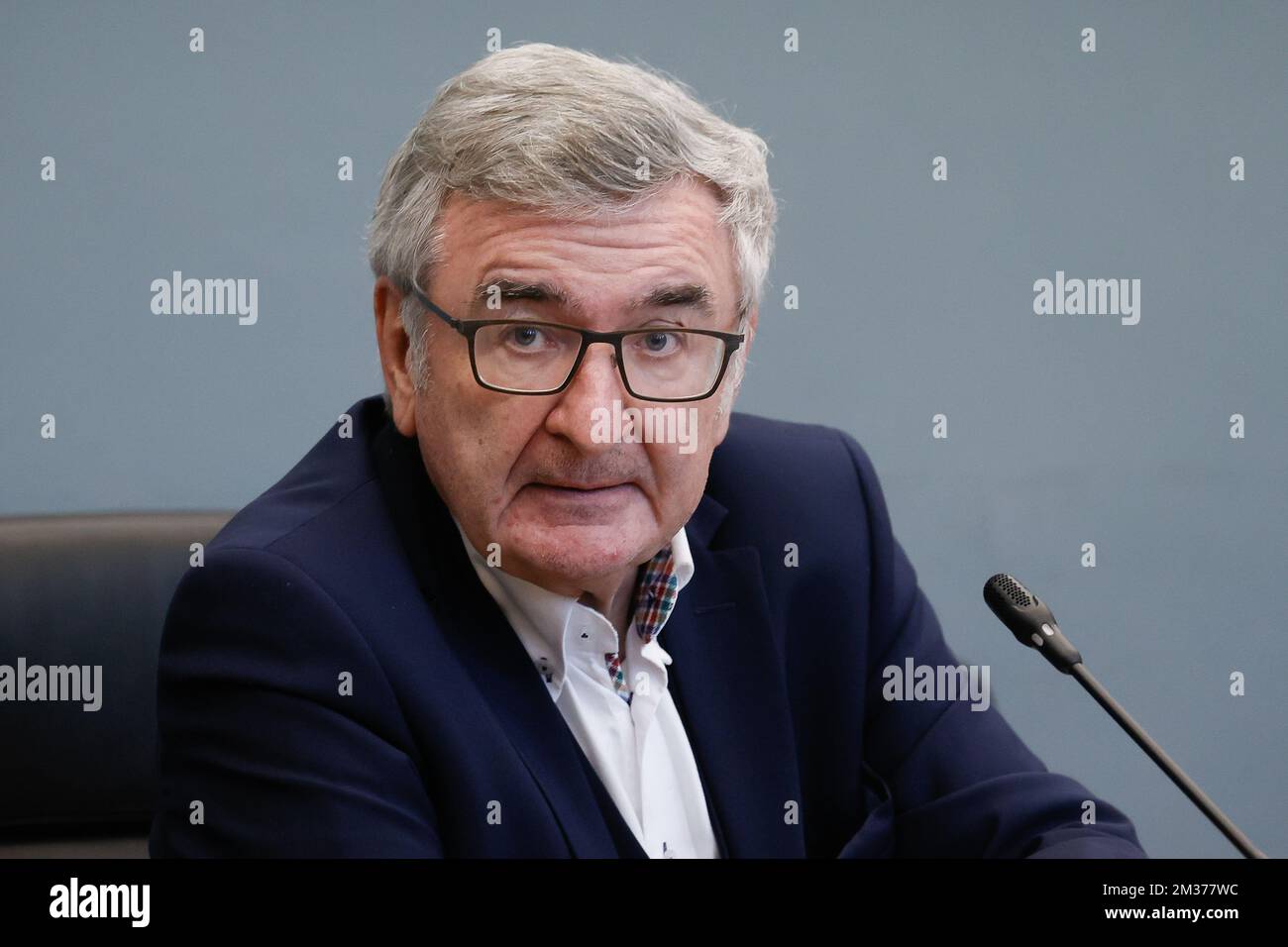 cdH's Rene Collin pictured during a session of the commission for ...