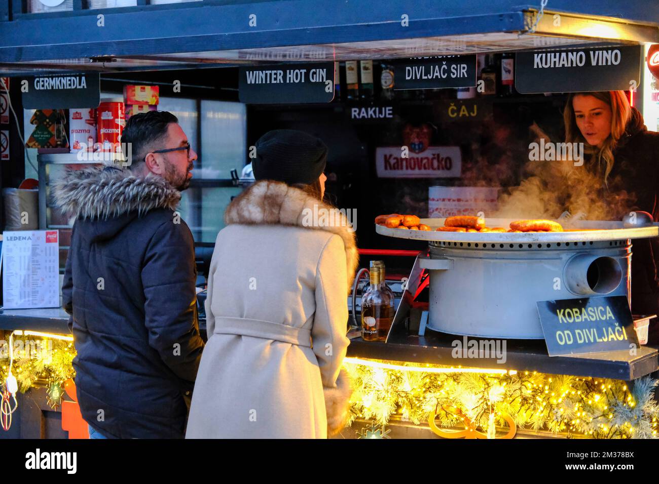People seen visiting Ice Park on Kralj Tomislav Square (Tomislavac), in ...