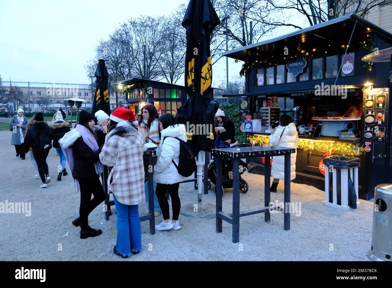 People seen visiting Ice Park on Kralj Tomislav Square (Tomislavac), in ...