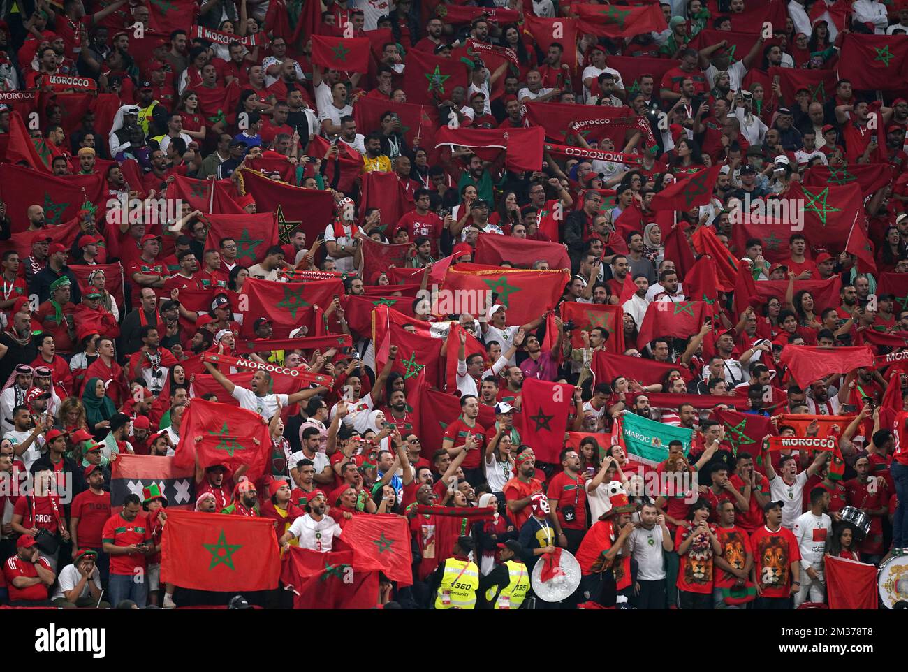 Morocco fans during the FIFA World Cup Semi-Final match at the Al Bayt ...