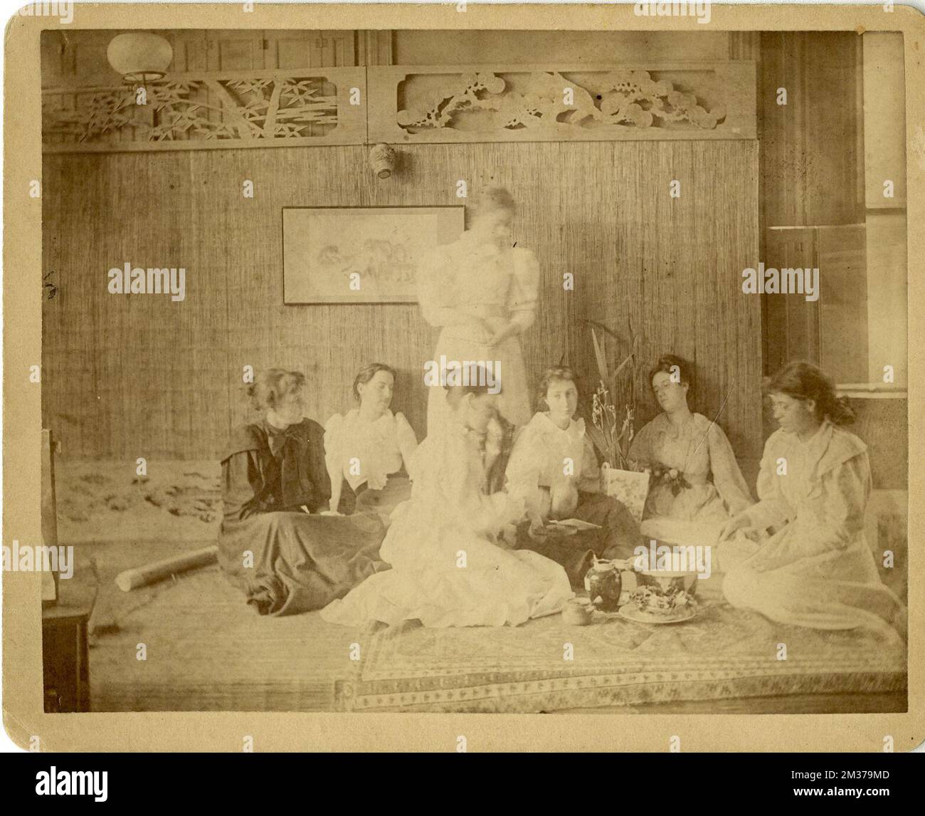 A group of students having tea , Students, Tea, Massachusetts Normal ...