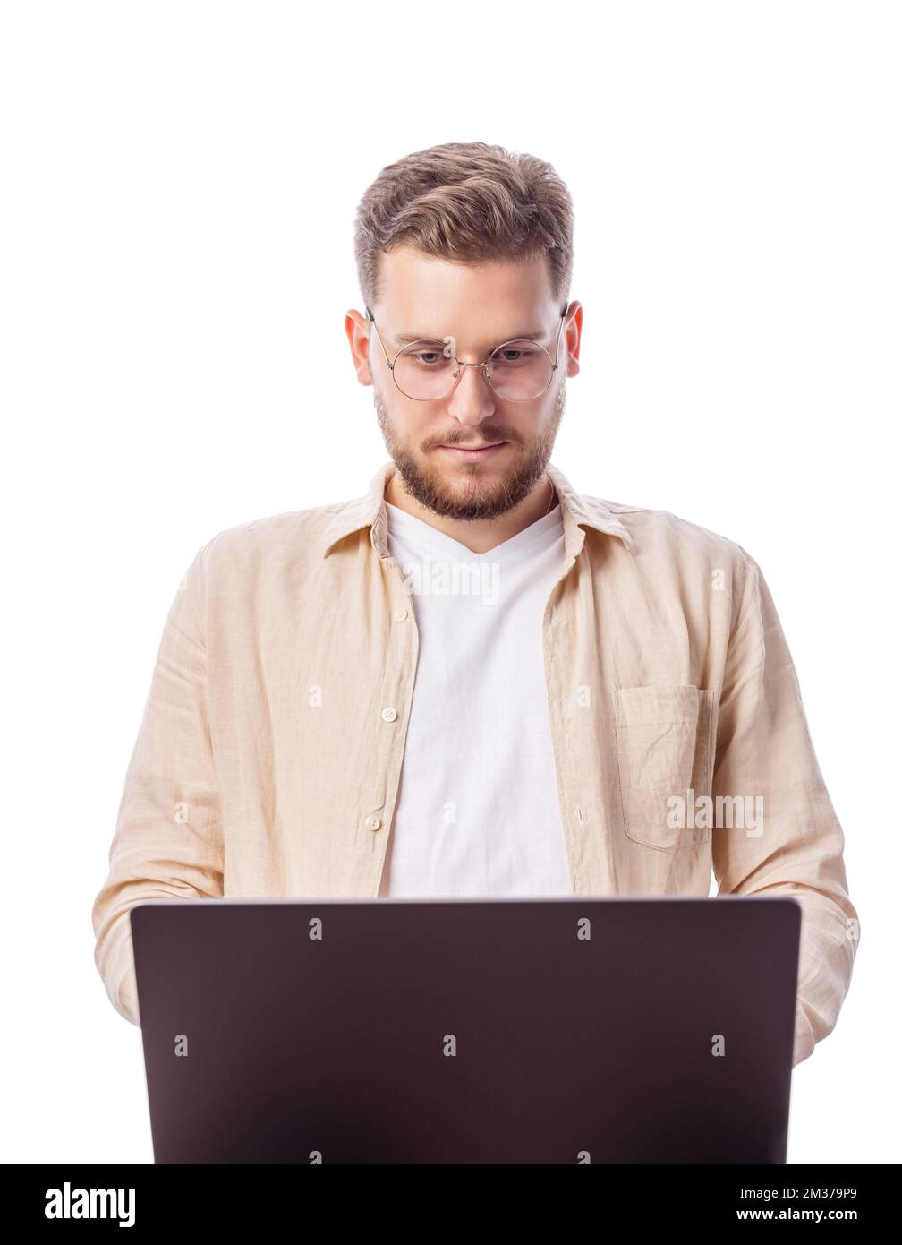 Laptop computer user isolated hi-res stock photography and images - Alamy