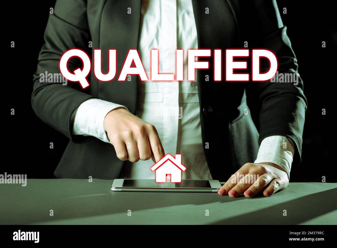 Sign displaying Qualified. Concept meaning Officially trained to ...