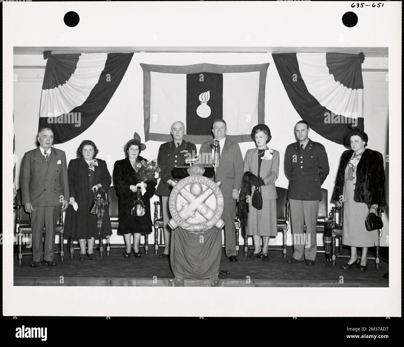 Group on stage for Ordnance Department U.S.A. event , Military parades ...