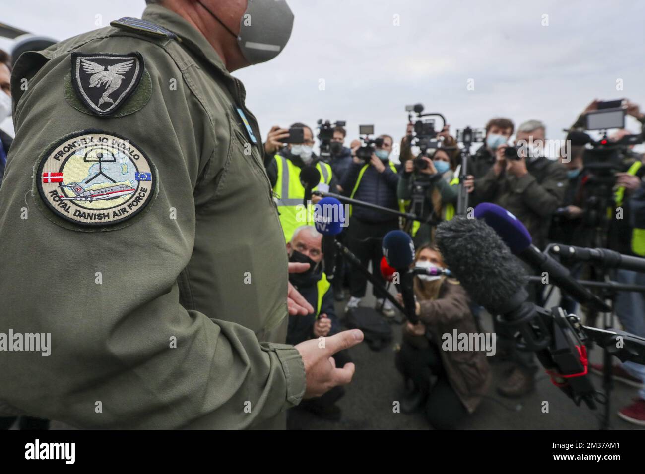 Illustration picture shows badges of 'Frontex JO Indalo - Royal Danish ...