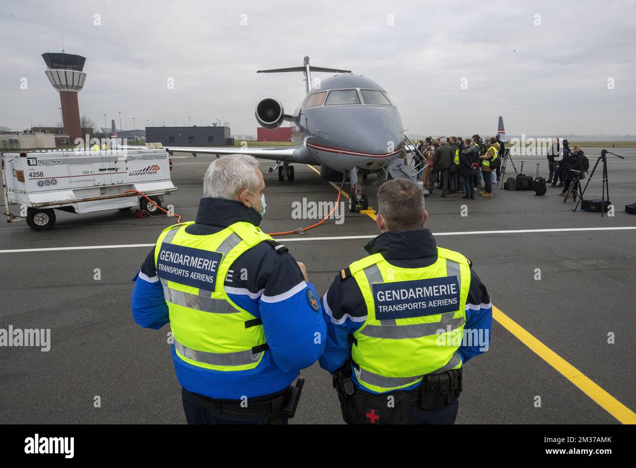 Illustration picture shows French Gendarmerie at the arrival of the ...