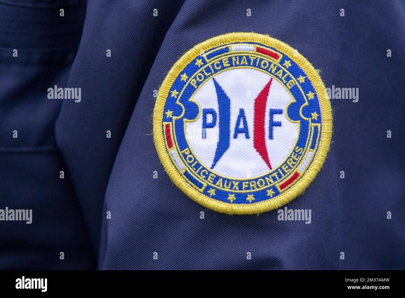 Illustration picture shows a badge of the French 'Police National ...