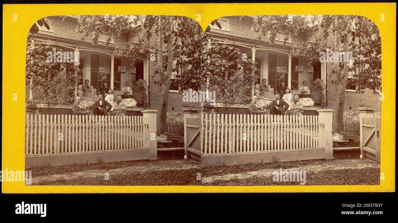 Group portrait on the porch , Porches, Dwellings, Families Stock Photo ...