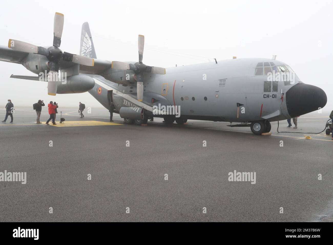 the last flight of the 'Hercules' C-130 military airplane, at Melsbroek ...