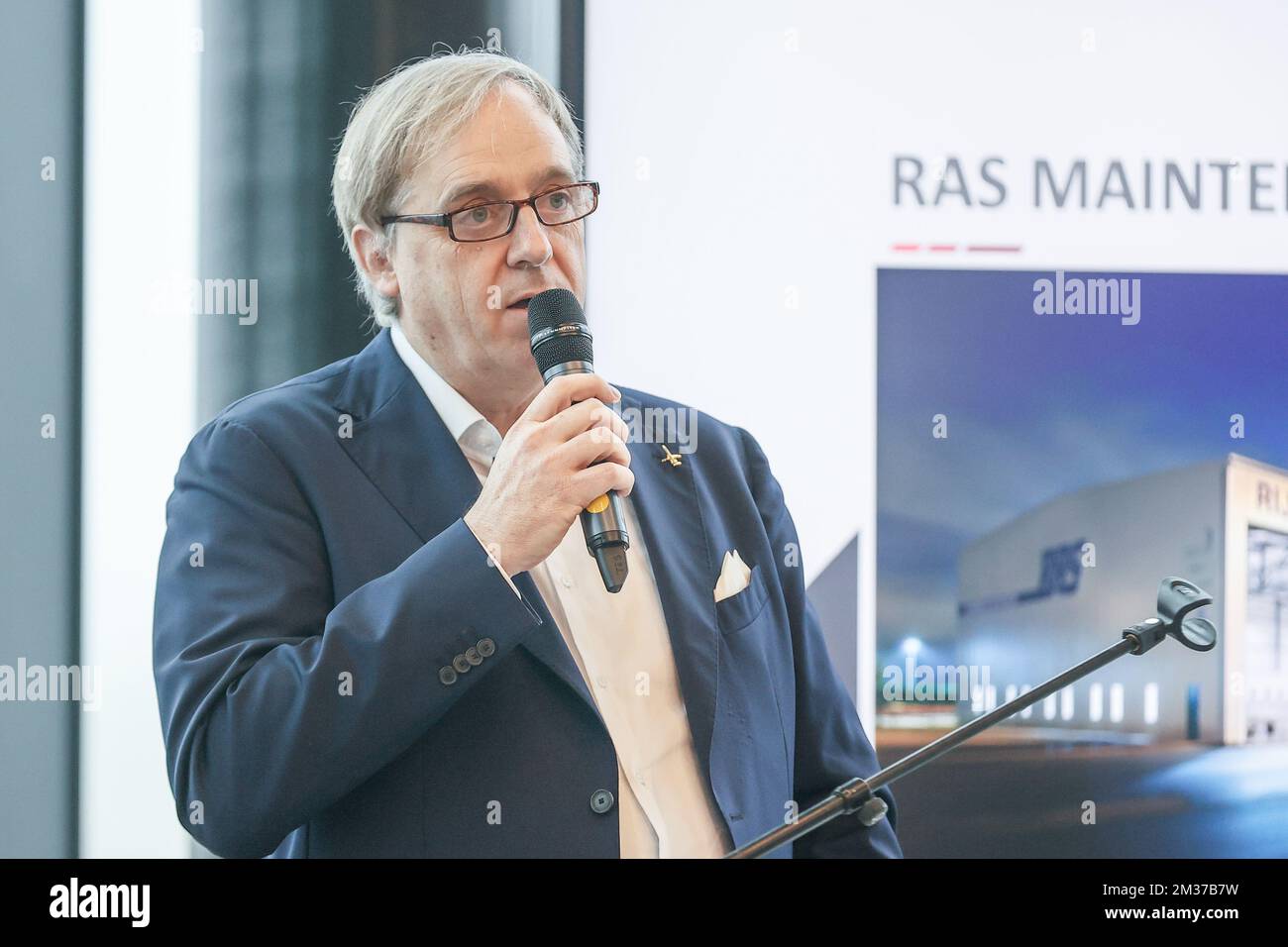 ASL CEO Philippe Bodson delivers a speech at the opening of a new ...