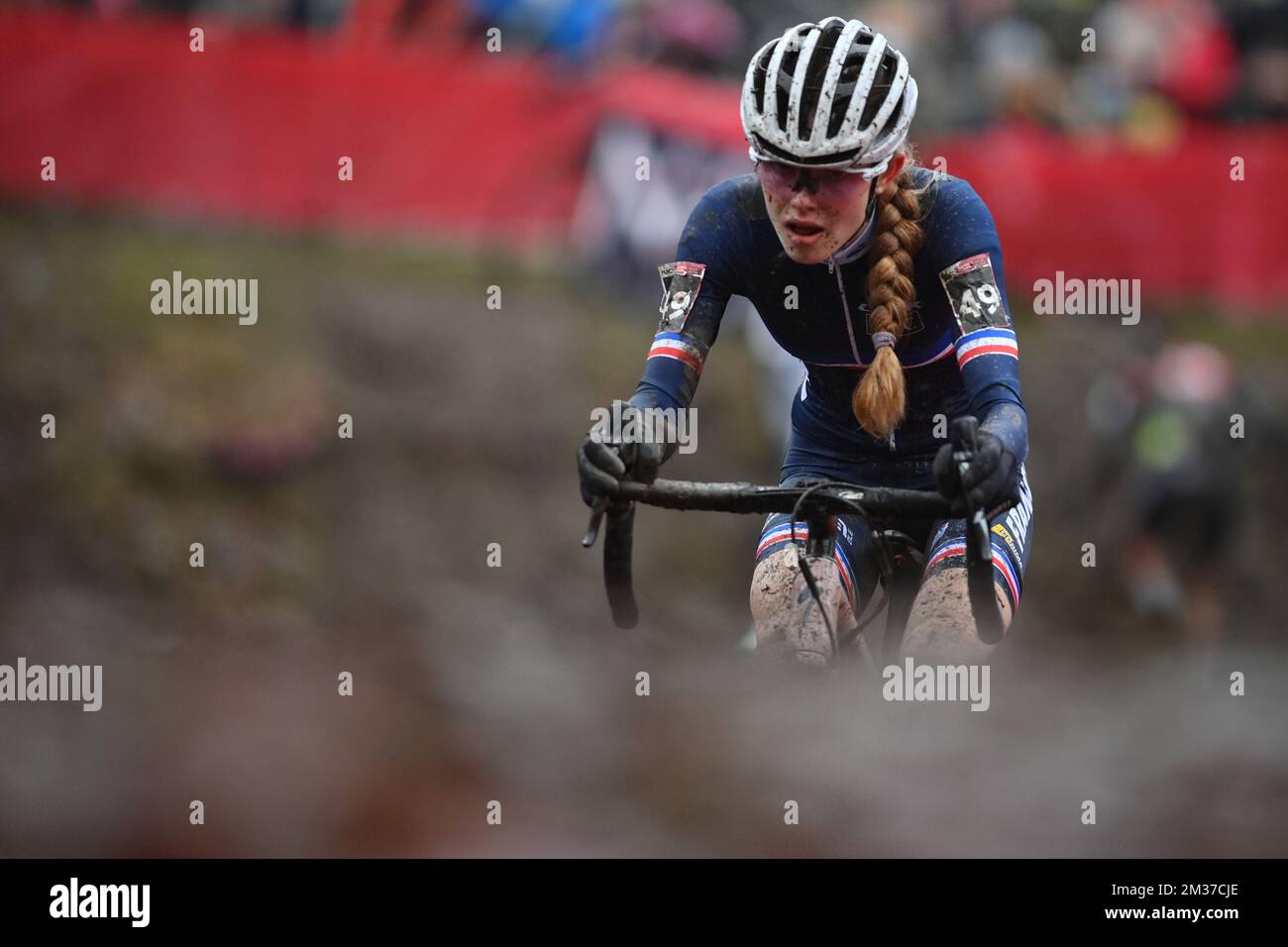 French Line Burquier pictured in action during the women's elite race ...