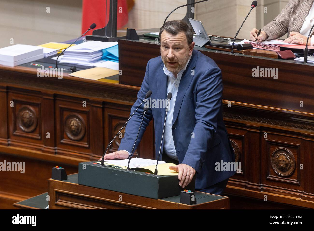 CD&V's Steven Mathei pictured during a plenary session of the Chamber ...