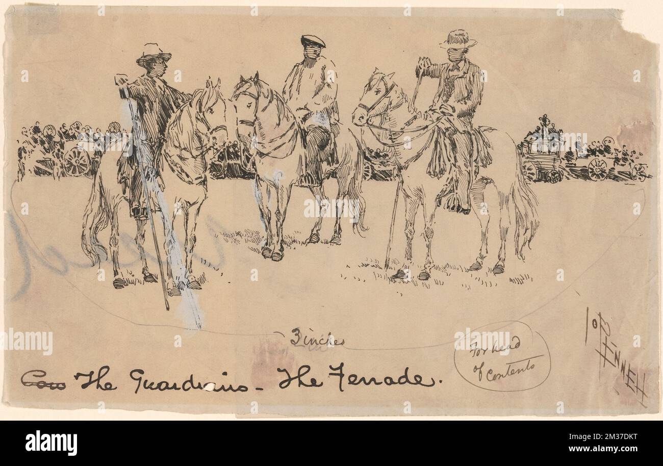 The guardians - the Ferrade , Horses, Horseback riding. Joseph Pennell ...