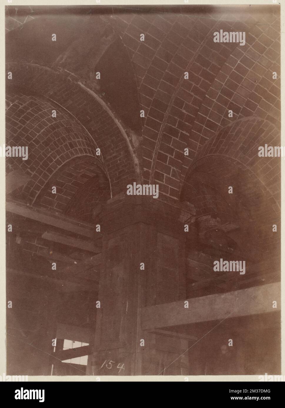 Guastavino tile arches and column in entrance hall, construction of the ...