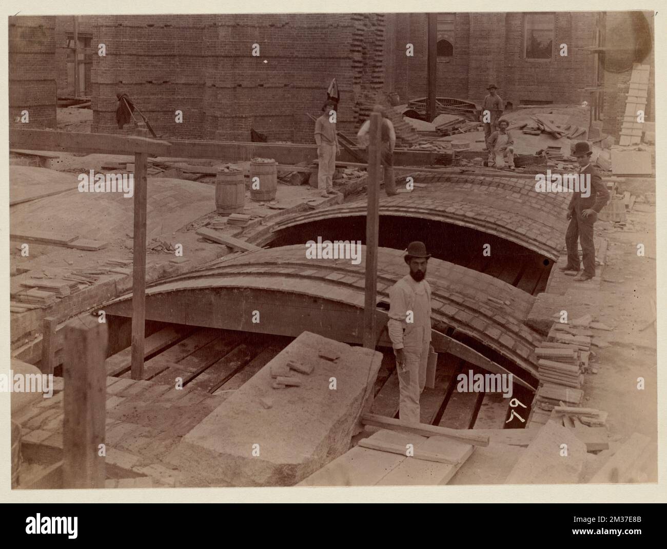 Guastavino tile vaults under entrance vestibule, construction of the ...
