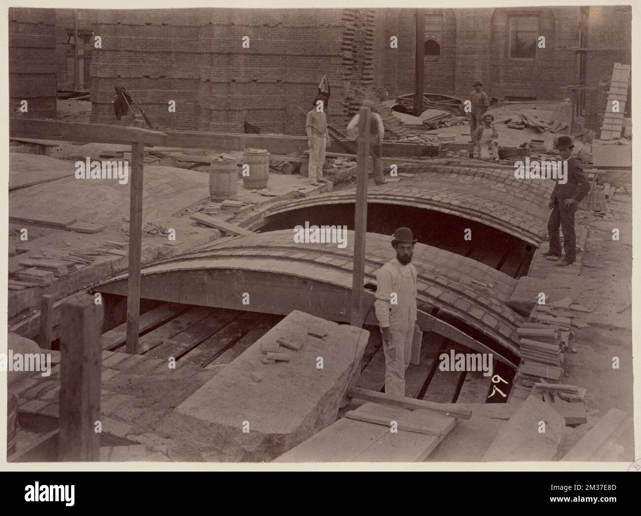 Guastavino tile vaults under entrance vestibule, construction of the ...