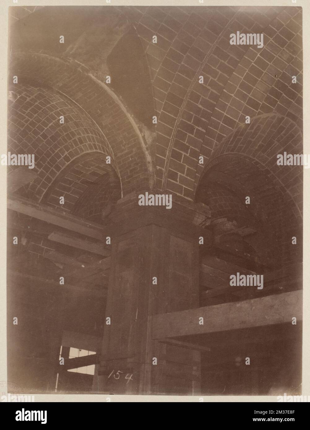 Guastavino tile arches and column in entrance hall, construction of the ...