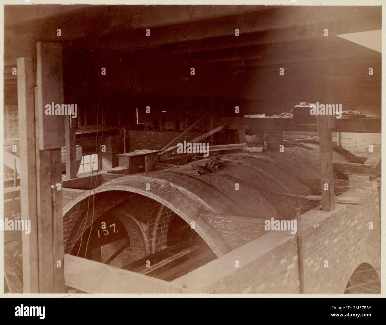 Guastavino tile arches in entrance hall, construction of McKim building ...