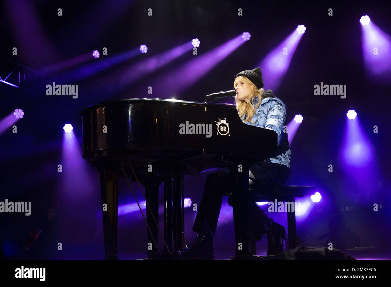 Belgian singer songwriter Angèle (Van Laeken) performs during the ...