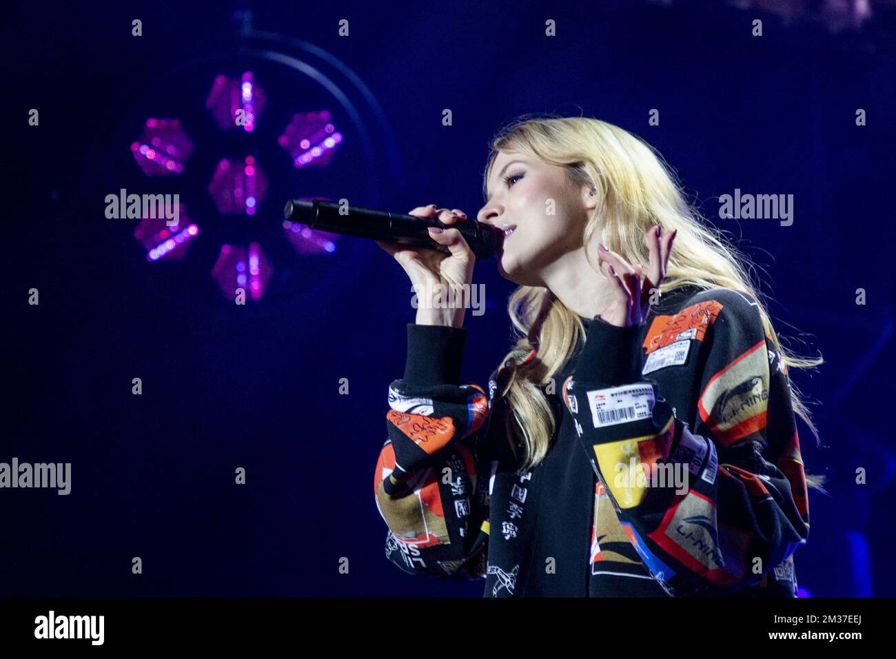 Belgian singer songwriter Angèle (Van Laeken) performs during the ...