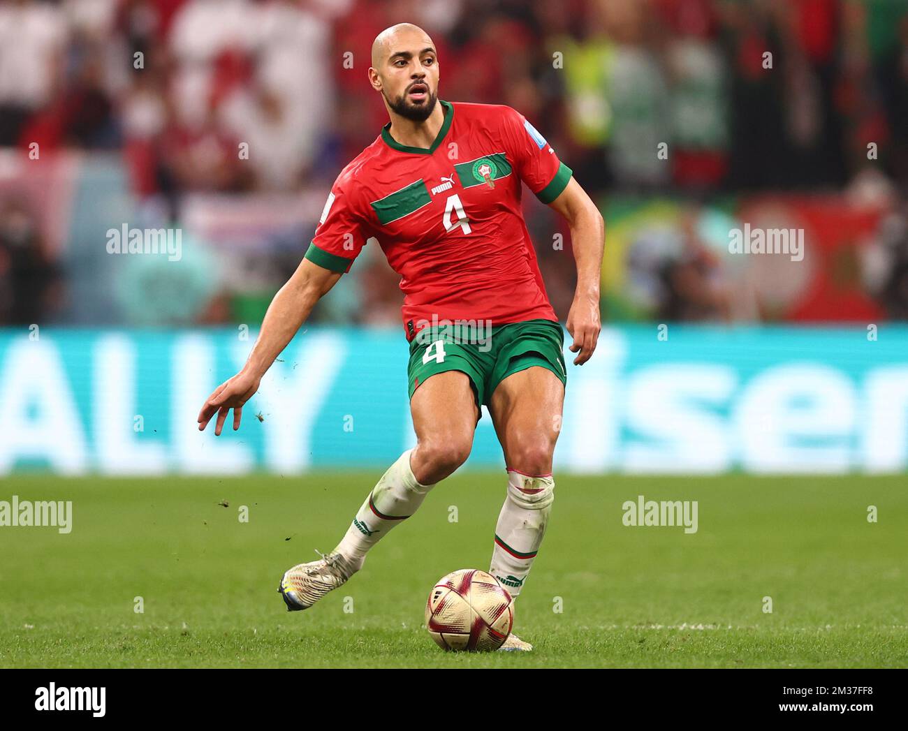 Al Khor, Qatar. 14th Dec, 2022. Sofyan Amrabat of Morocco during the FIFA World Cup 2022 match ...