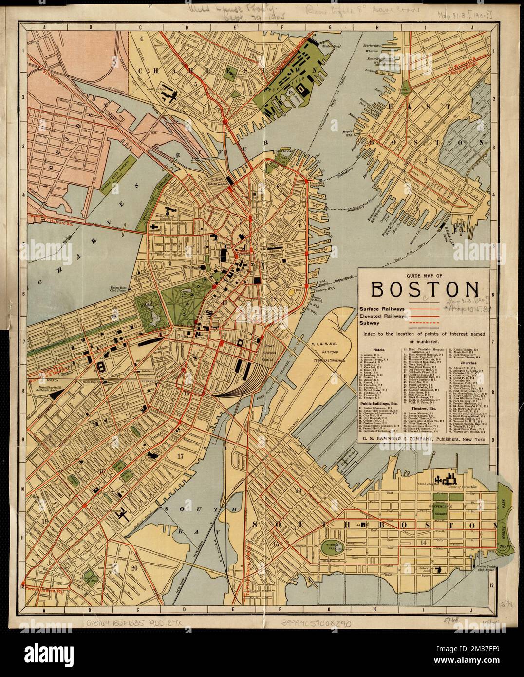 Guide map of Boston , New England News Company, Boston Mass., Maps ...