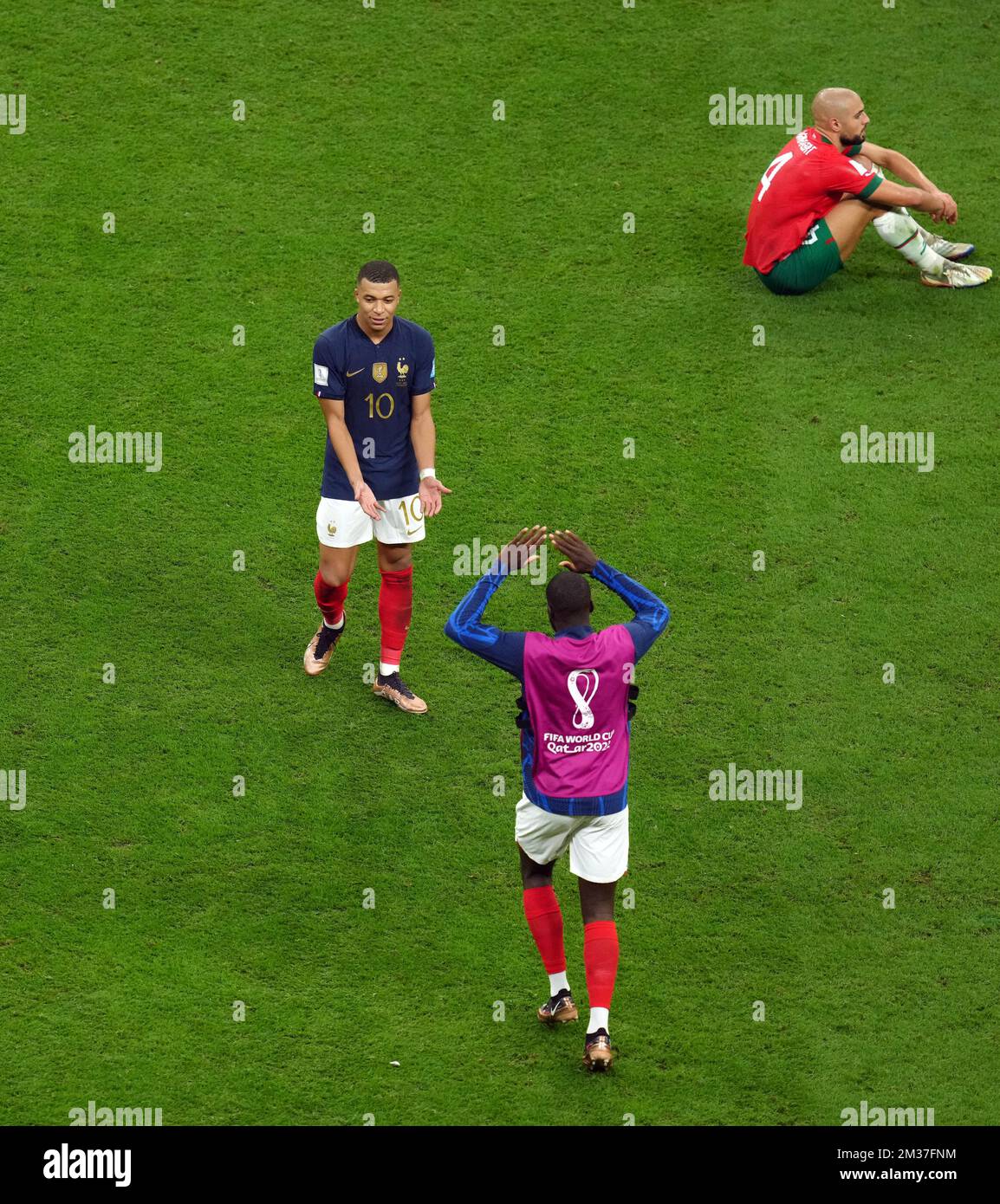 France's Kylian Mbappe celebrates victory following the FIFA World Cup ...
