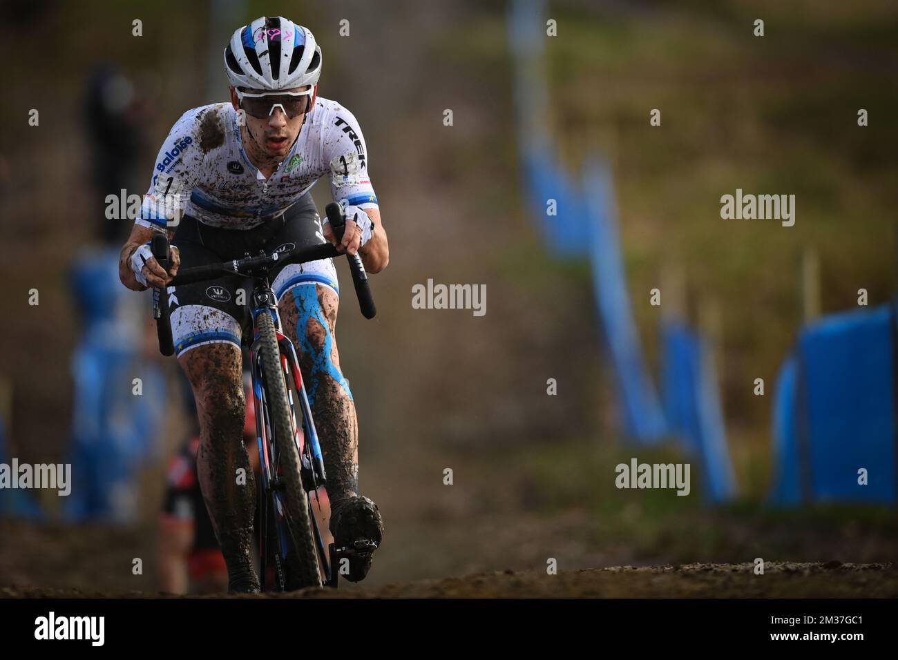 Dutch Lars Van Der Haar pictured in action during the men elite race of ...