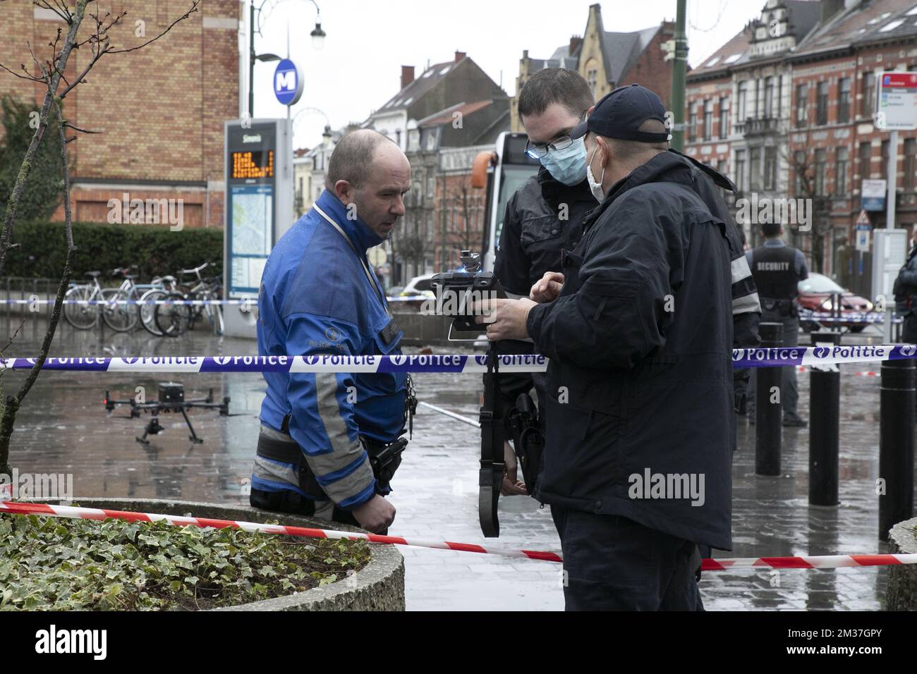 Illustration picture shows the site where an accident occured with a ...