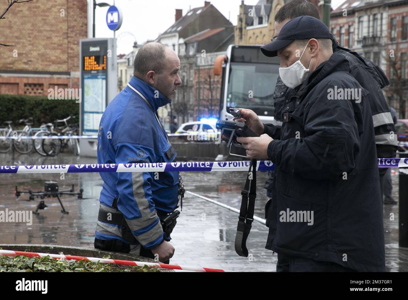 Illustration picture shows the site where an accident occured with a ...