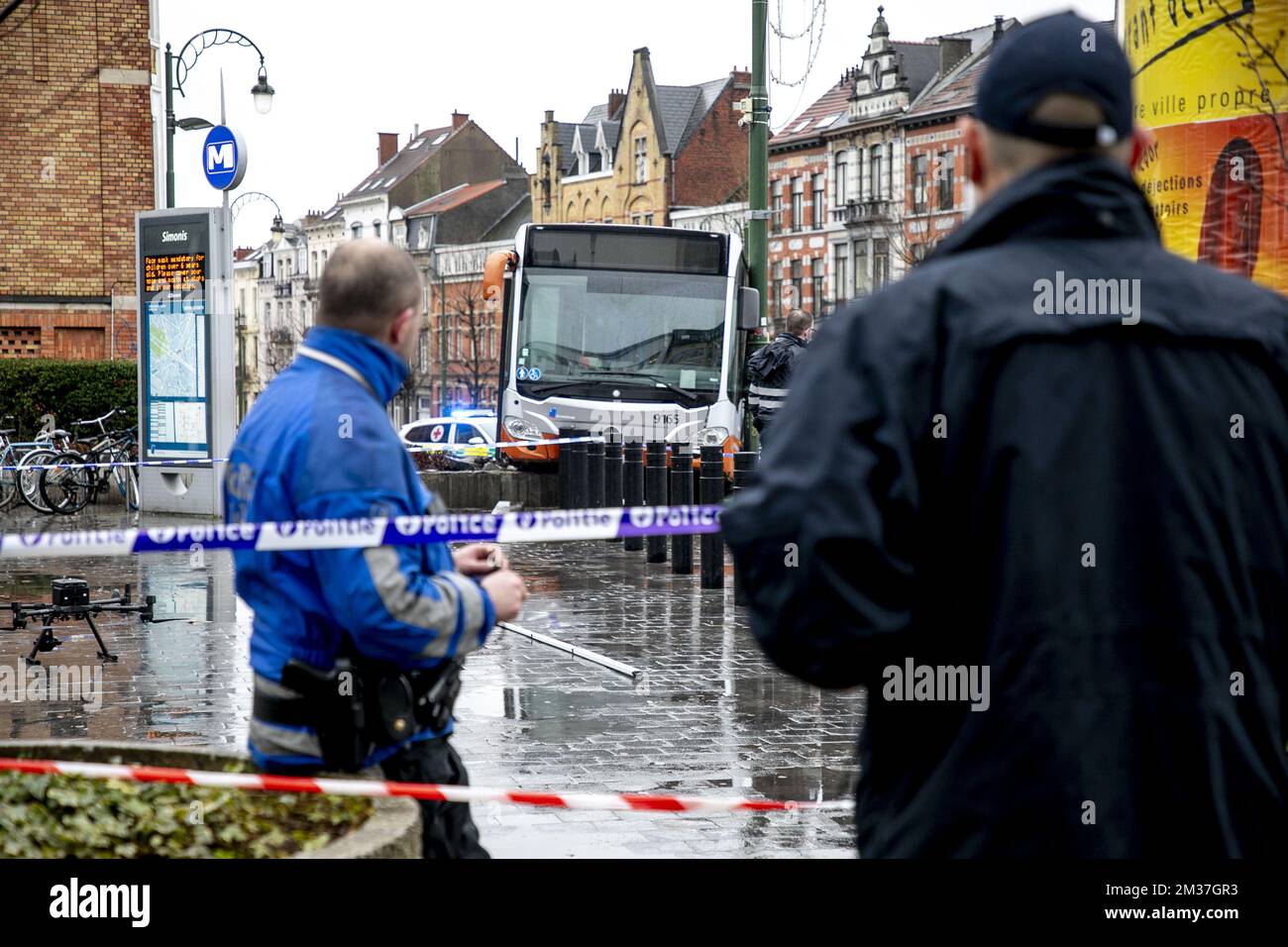 Illustration picture shows the site where an accident occured with a ...