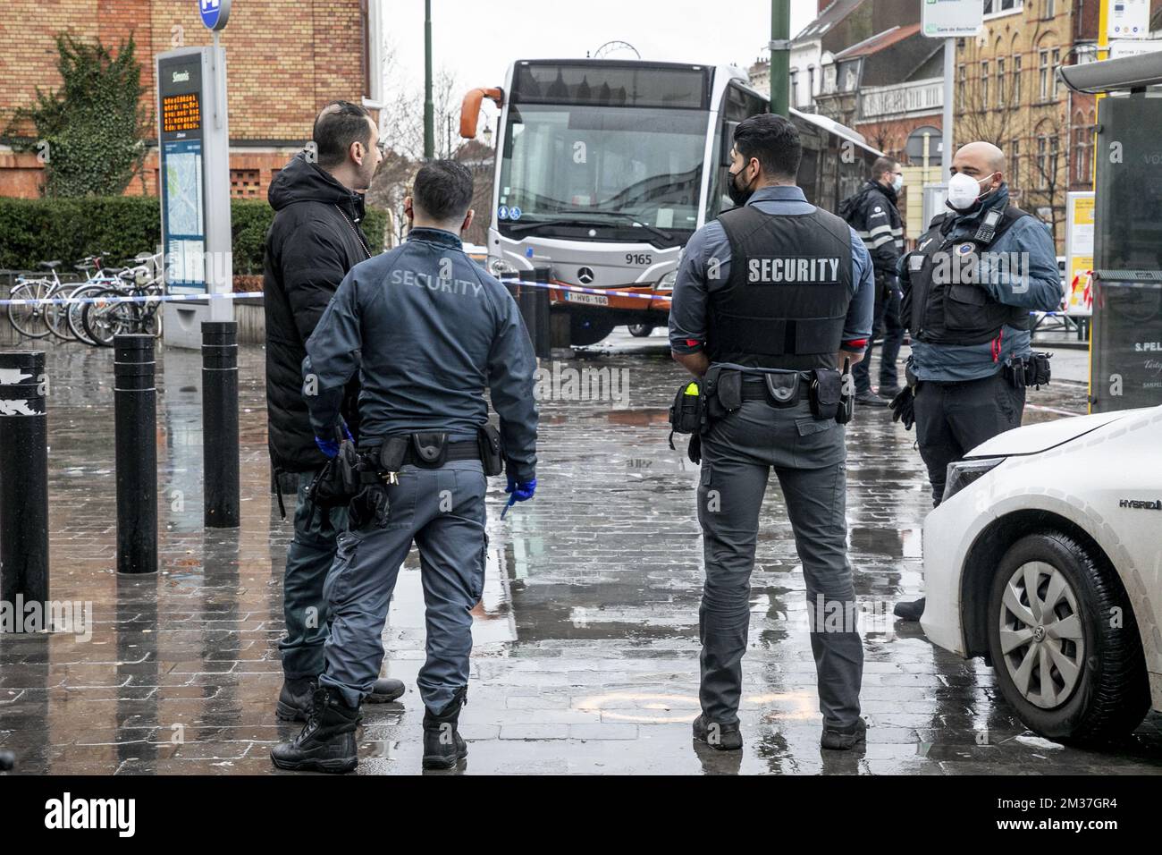 Illustration picture shows the site where an accident occured with a ...