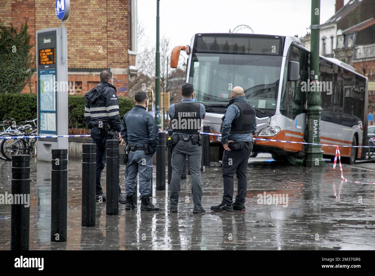 Illustration picture shows the site where an accident occured with a ...