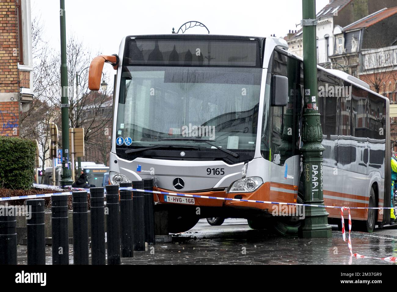 Illustration picture shows the site where an accident occured with a ...