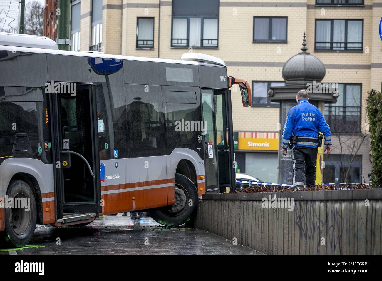 Illustration picture shows the site where an accident occured with a ...