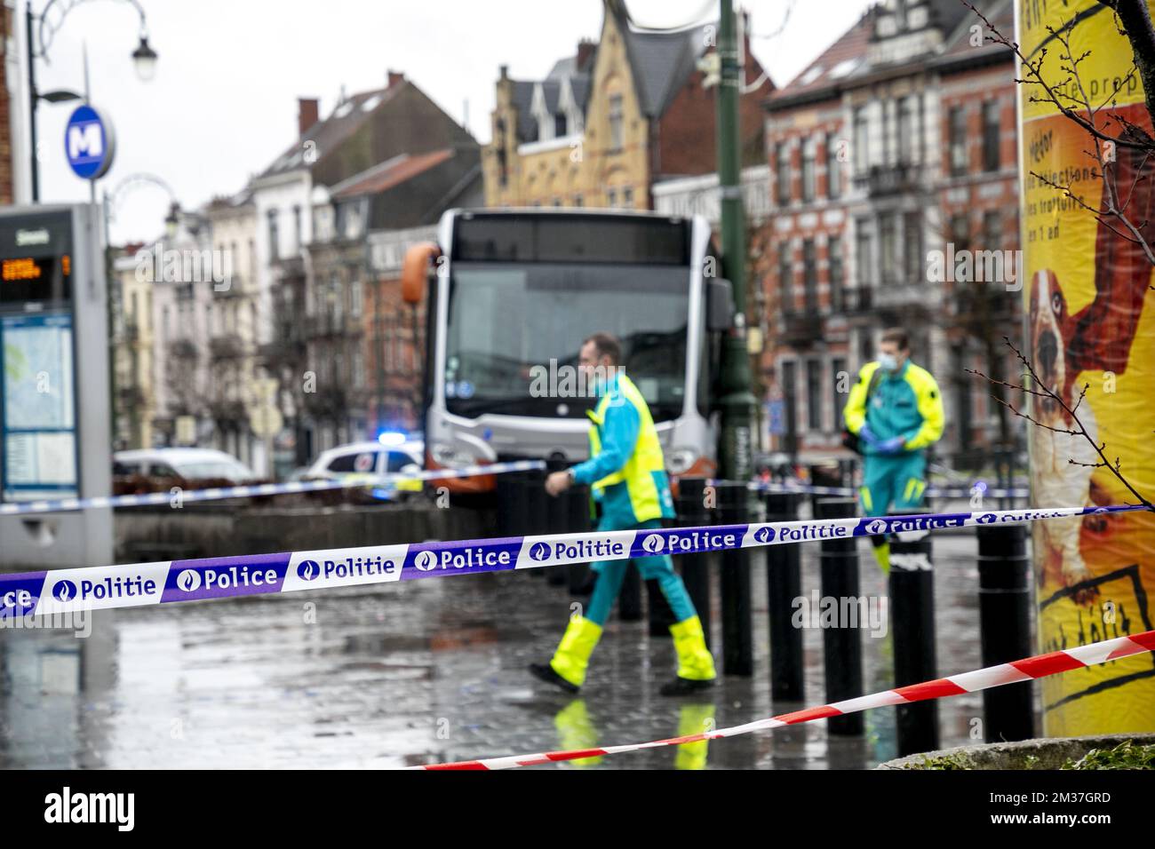 Illustration picture shows the site where an accident occured with a ...