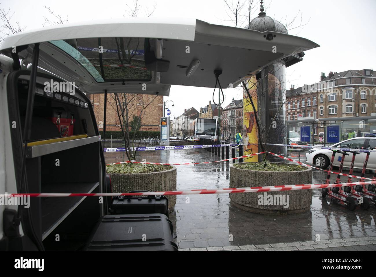 Illustration picture shows the site where an accident occured with a ...