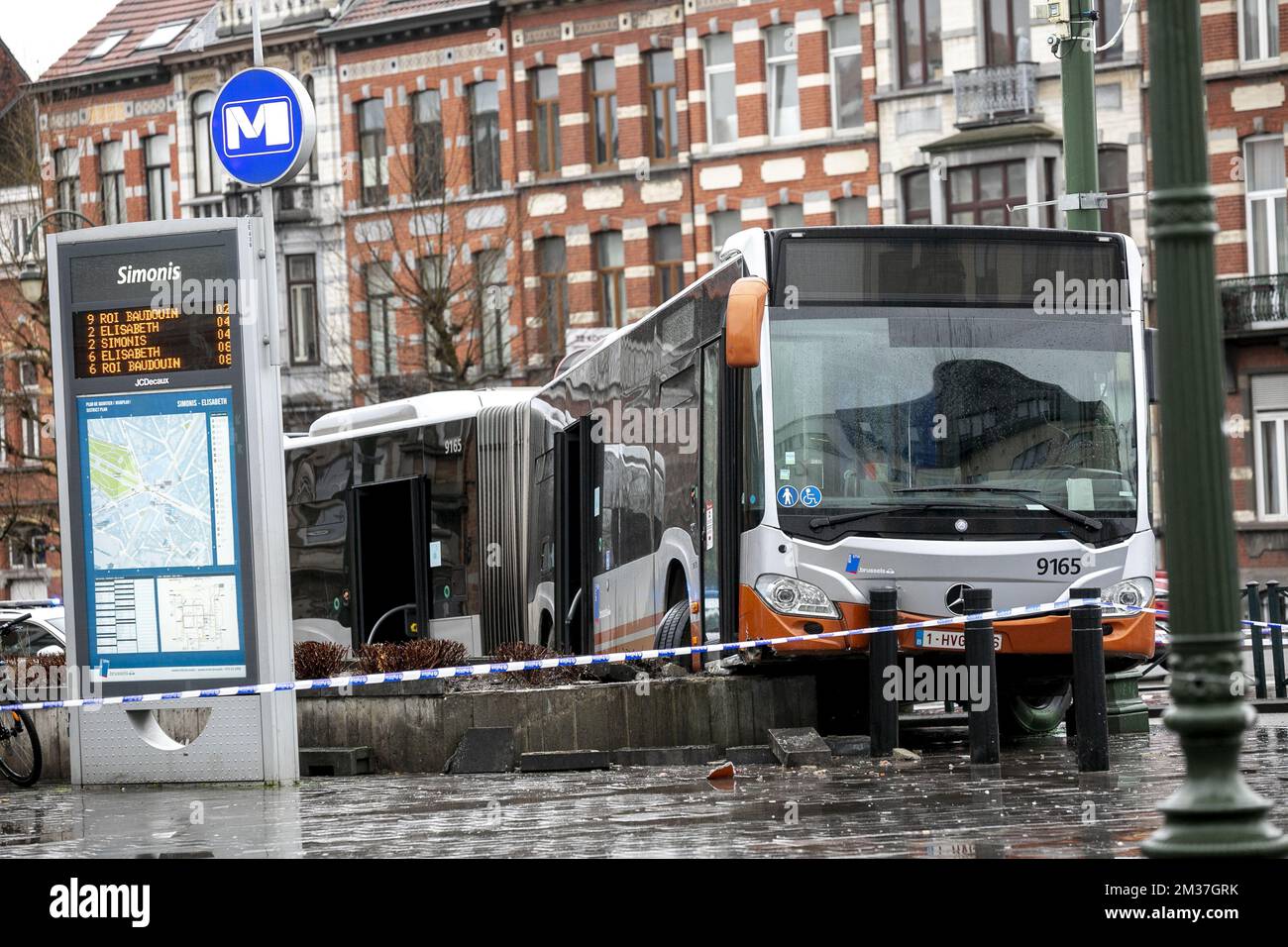 Illustration picture shows the site where an accident occured with a ...