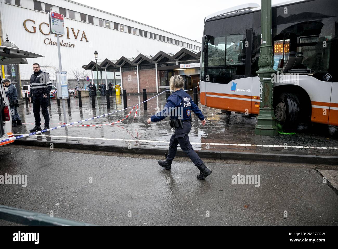 Illustration picture shows the site where an accident occured with a ...