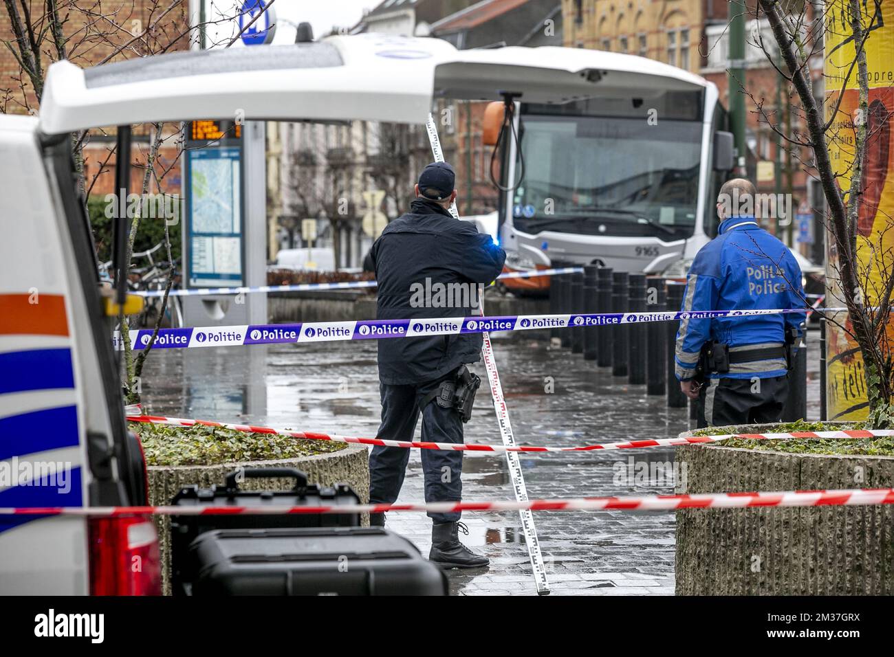 Illustration picture shows the site where an accident occured with a ...