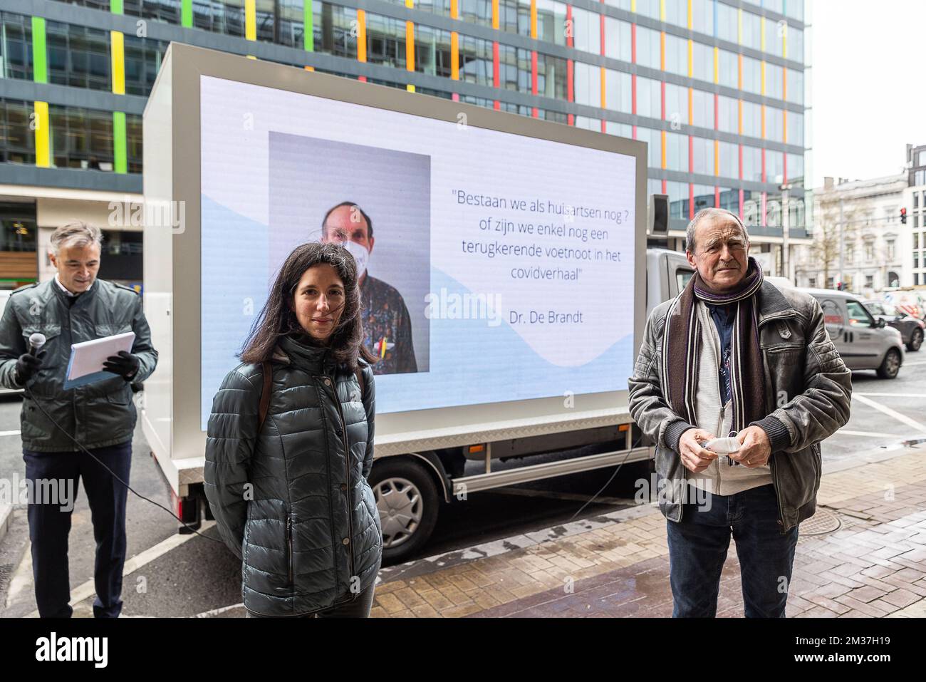 Spokeswoman BVAS Sylvie Geurts and Spokesmen ABSyM Luc Herry pictured ...