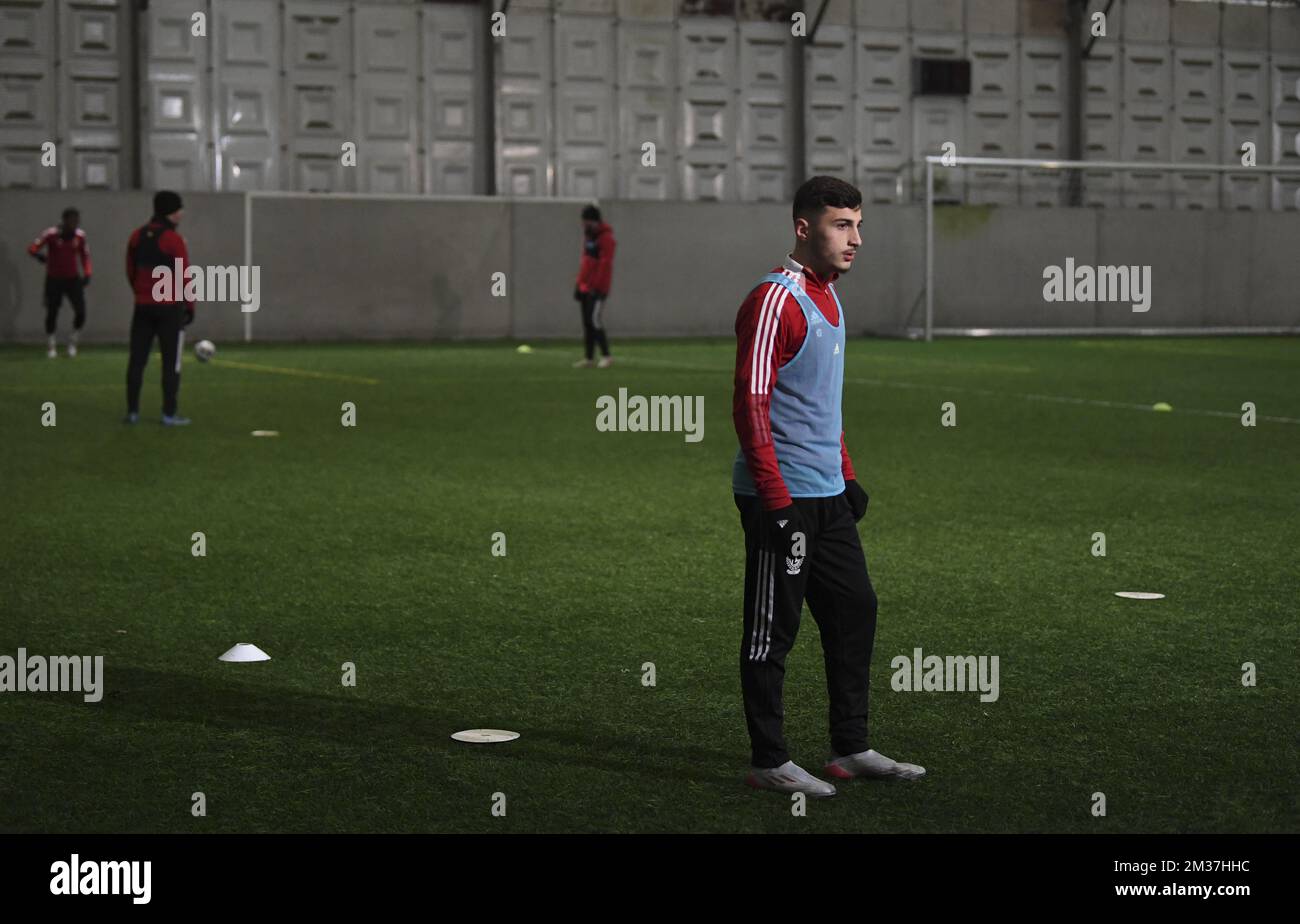 Standard's Cihan Canak is pictured during a training session of Belgian ...