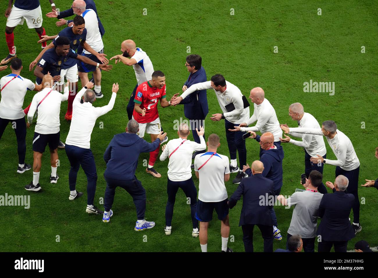 France's Kylian Mbappe celebrates victory following the FIFA World Cup ...