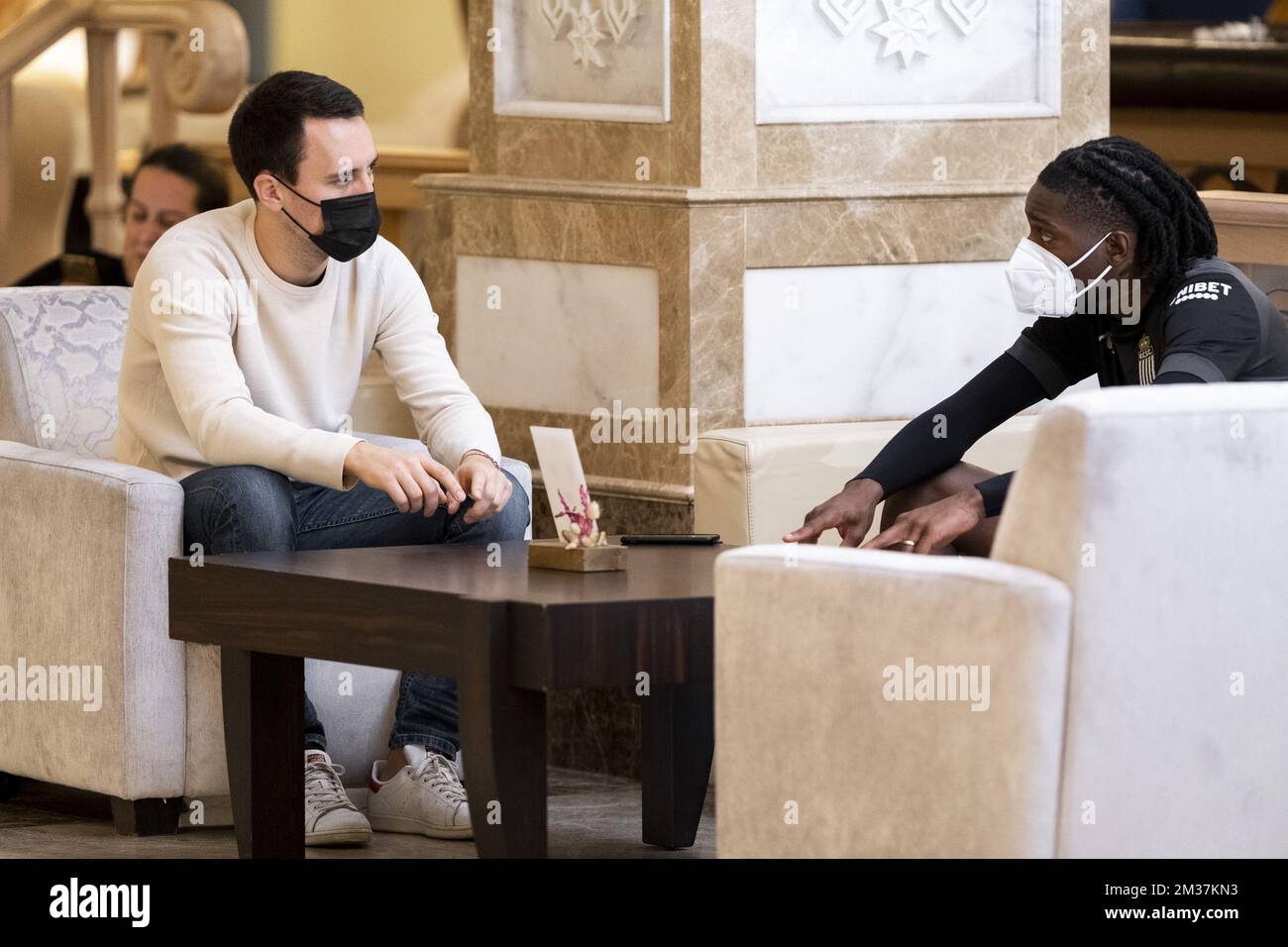 Charleroi's Joris Kayembe pictured during an interview at the winter ...
